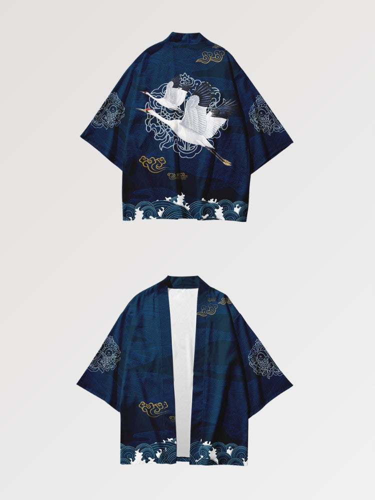 Crane Pattern Haori 'Hanami' – My Japan Clothes