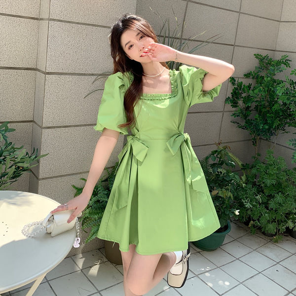Green Japanese Dress 'Dento' – My Japan Clothes