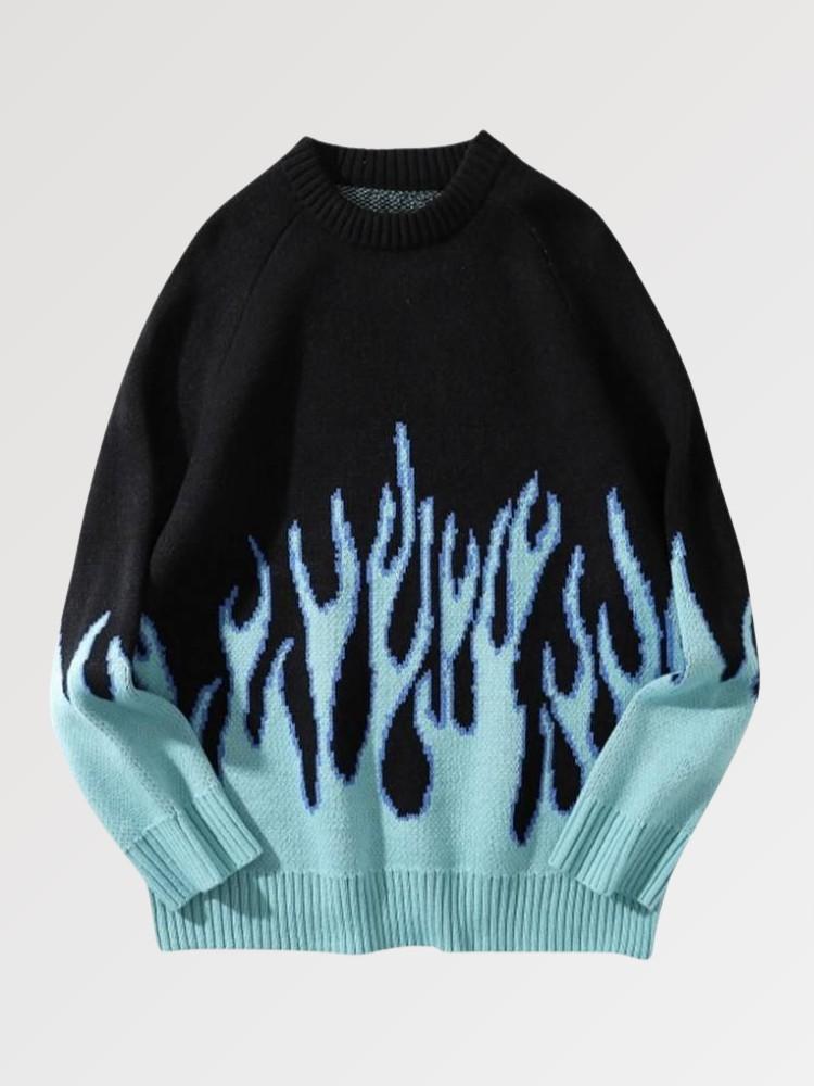 Japanese Flames Design Sweater 'Hono' – My Japan Clothes