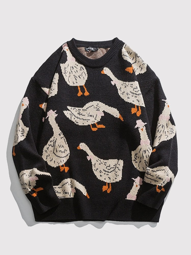 Japanese Goose Design Sweater 'Gacho' – My Japan Clothes