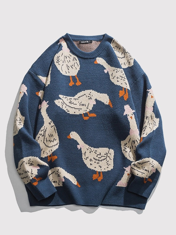 Japanese Goose Design Sweater 'Gacho' – My Japan Clothes
