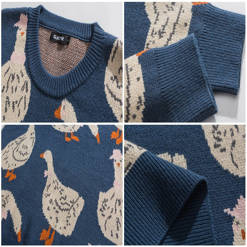 Japanese Goose Design Sweater 'Gacho' – My Japan Clothes