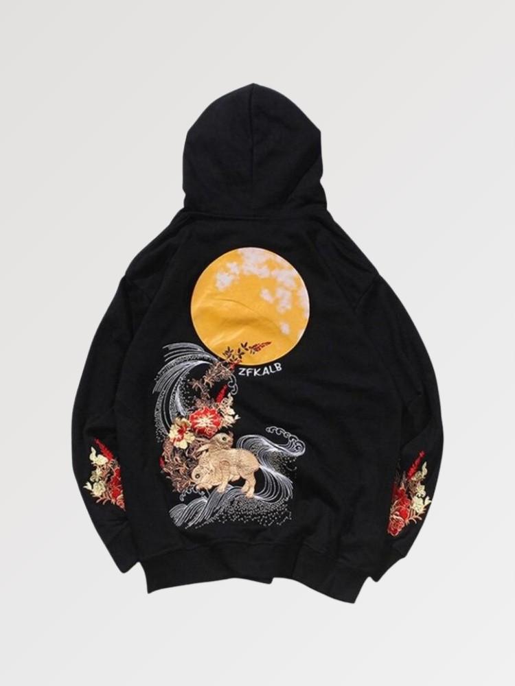 Japanese Hoodie "Full Moon' – My Japan Clothes