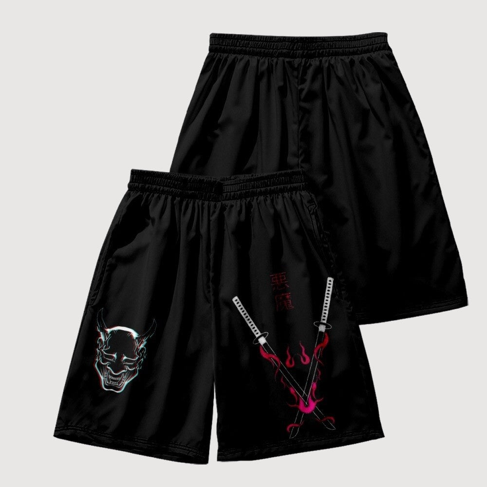 Japanese Shorts Katana Design 'Akuma' – My Japan Clothes