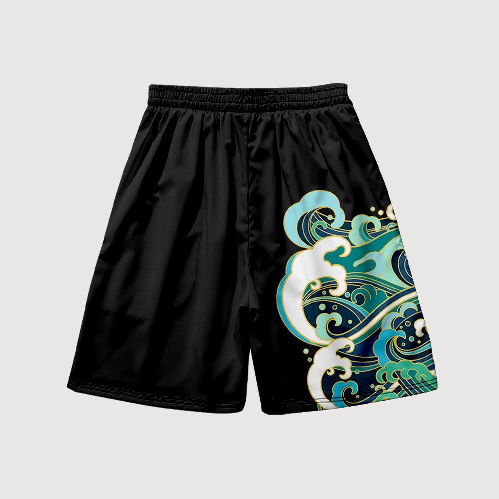 Japanese Shorts Wave Design 'Tegami' – My Japan Clothes