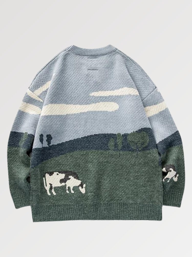 Japanese Sweater Cow Design 'Ushi' – My Japan Clothes