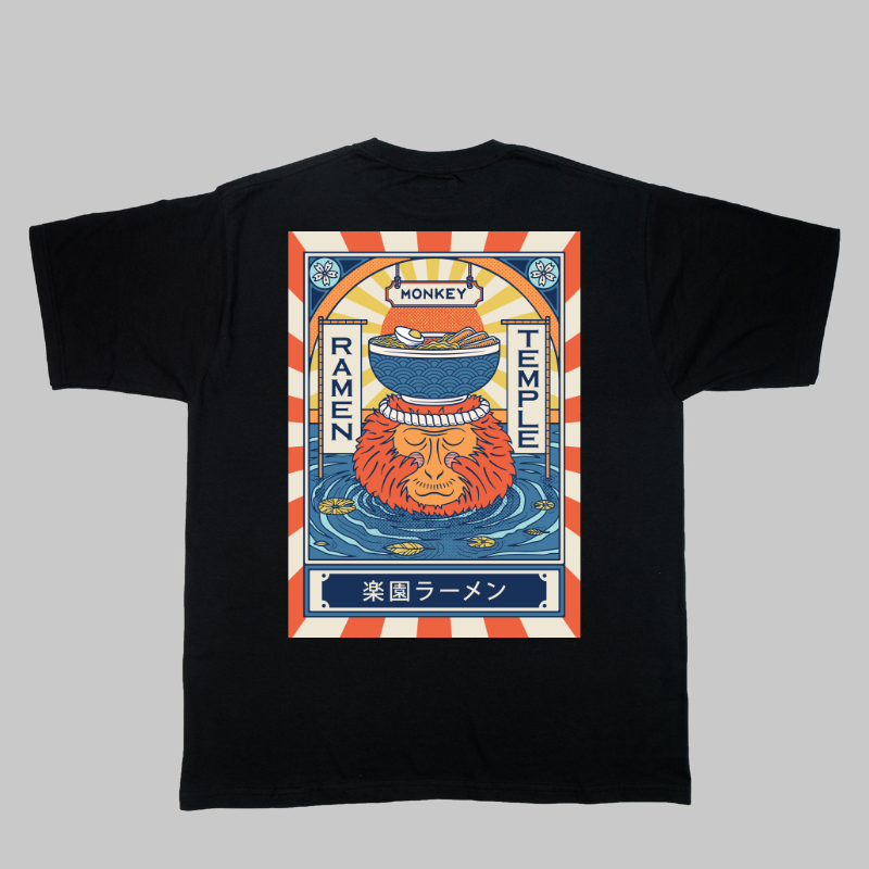 Japanese T-Shirt Monkey Ramen – My Japan Clothes