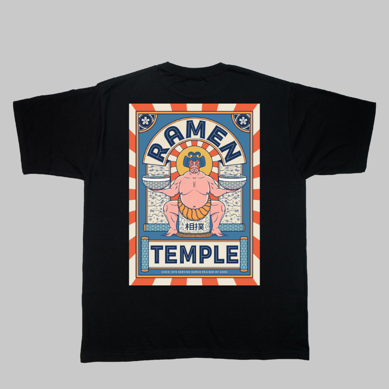 Japanese T-Shirt Sumo Ramen Temple – My Japan Clothes