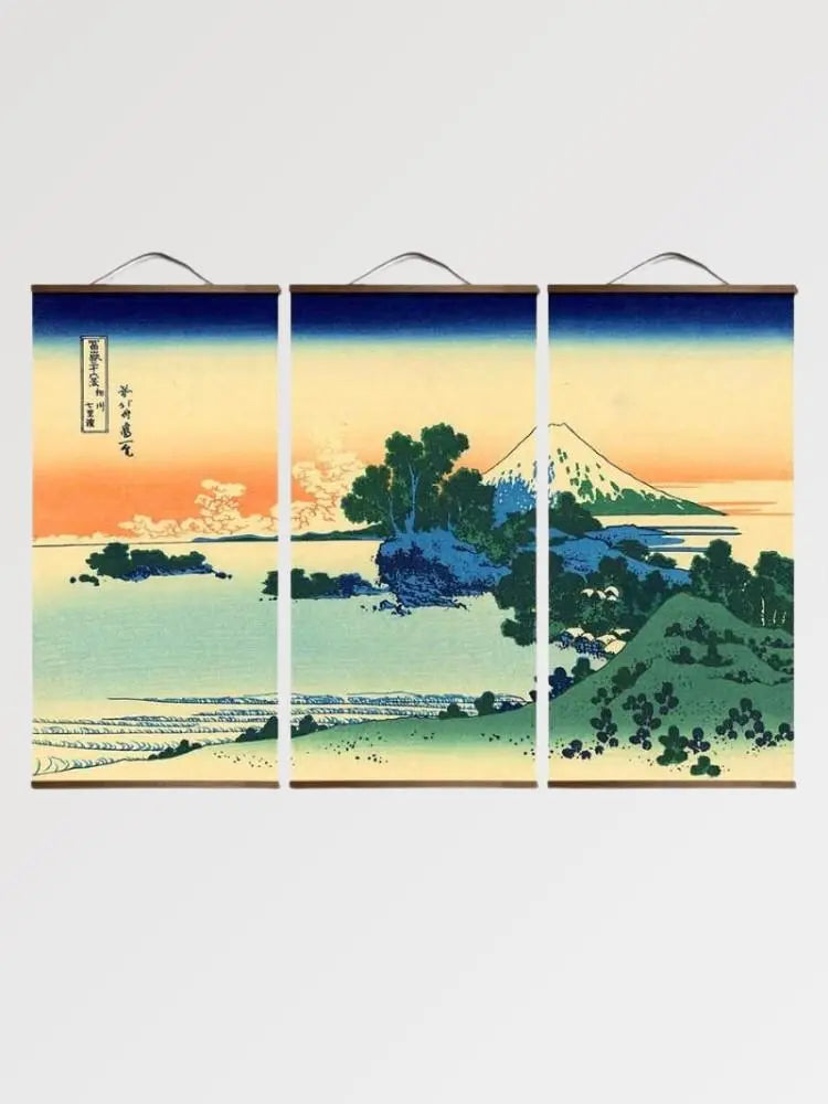 Japanese Triptych Painting 'Mount Asama' – My Japan Clothes