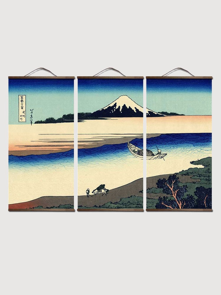 Japanese Triptych Painting 'Mount Haku' – My Japan Clothes