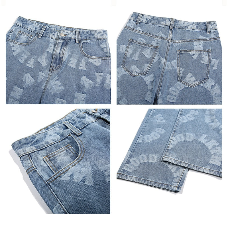 Mens Patterned Streetwear Jeans 'Unzen' – My Japan Clothes