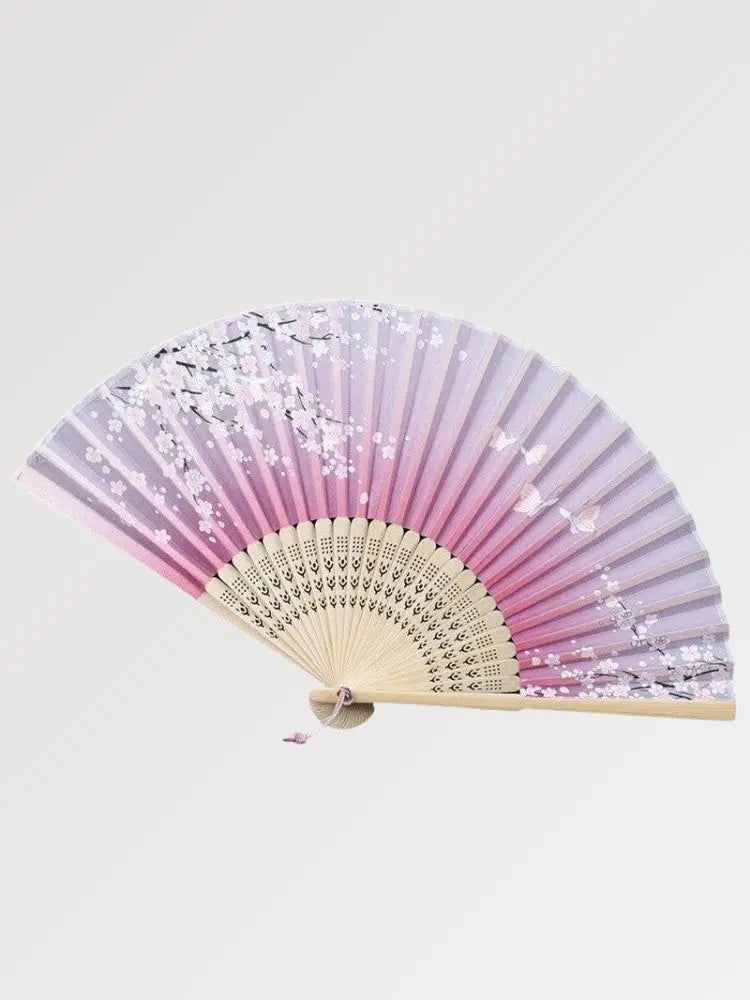 Pink Wooden Fan 'Japanese Flowers' – My Japan Clothes