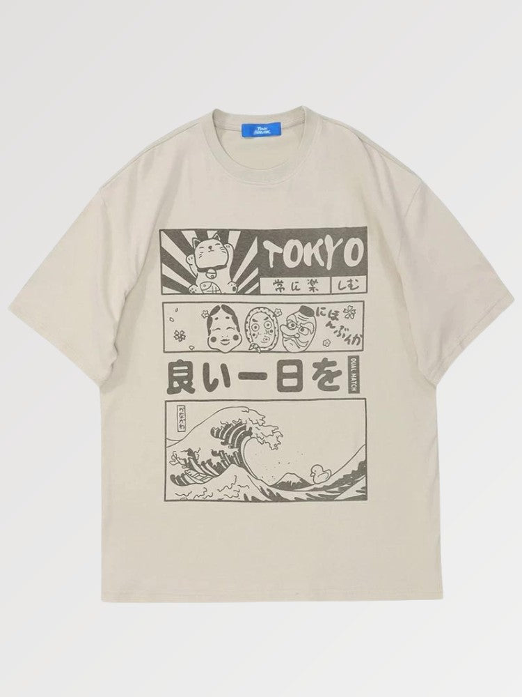 T-shirt with Japanese Pattern 'Dento' – My Japan Clothes