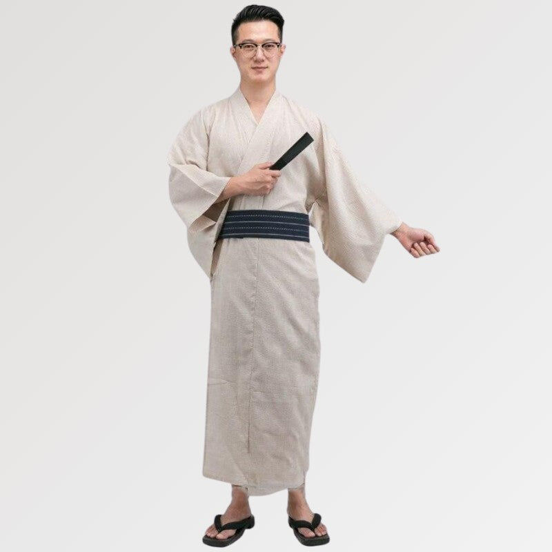 White Traditional Yukata 'Tsurugi' – My Japan Clothes