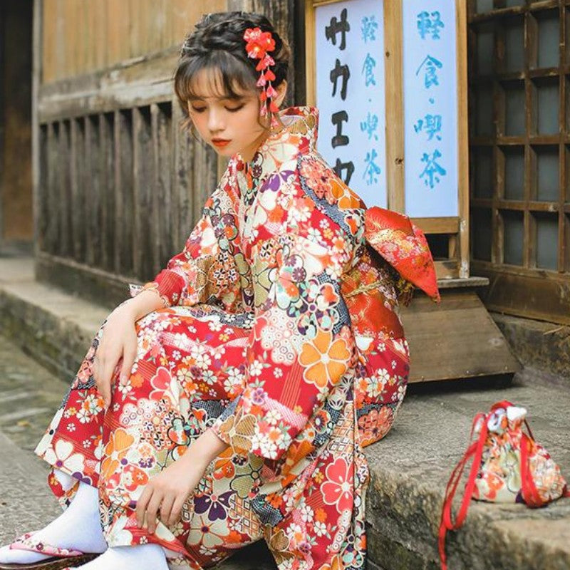 Women's Japanese Floral Kimono 'Nomi' – My Japan Clothes