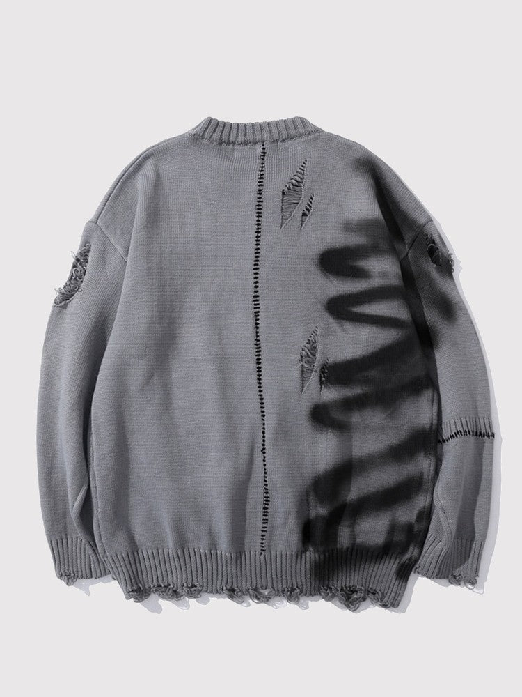 Worn Effect Sweater 'Binteji' – My Japan Clothes
